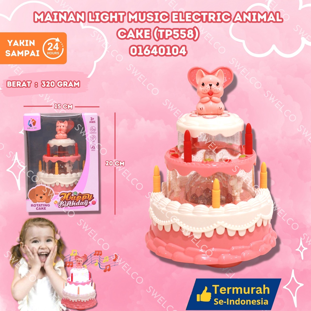 Jual MAINAN KUE ULANG TAHUN Bergerak Music Led Lilin Mainan Kue Ultah ...
