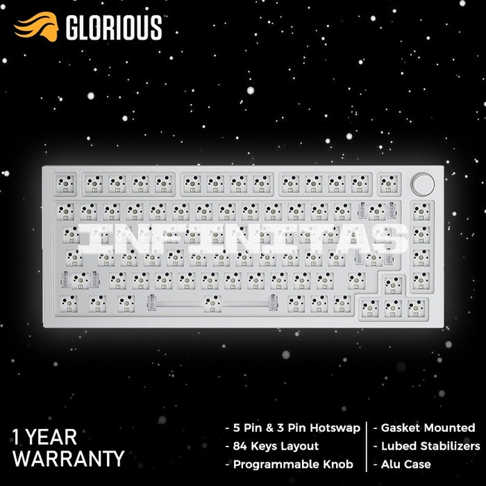 Jual Glorious GMMK PRO 75% Barebone Mechanical Keyboard Kit white Ice ...