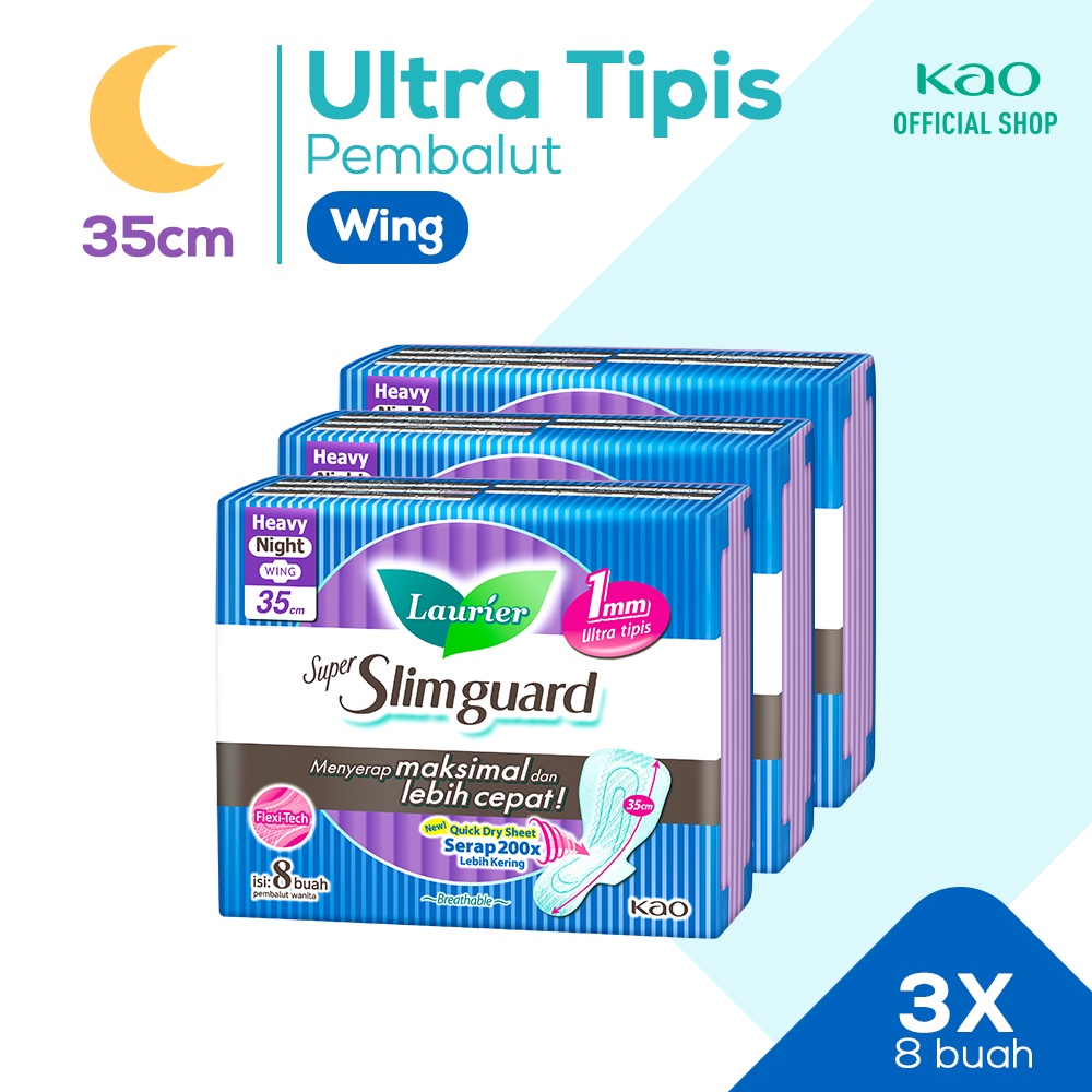 Jual Laurier Super Slim Guard 35cm 8s Triplepack | Shopee Indonesia
