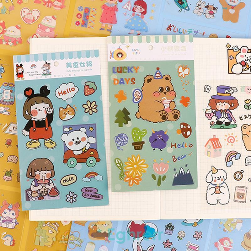 Jual COD-6 lembar stiker lucu kartun beruang pet sticker DIY diary ...