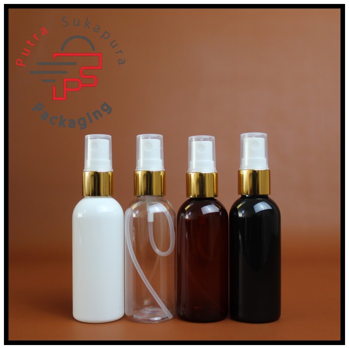 Jual botol spray 60ml/botol plastik 60ml/spray alumunium gold neck 18 ...