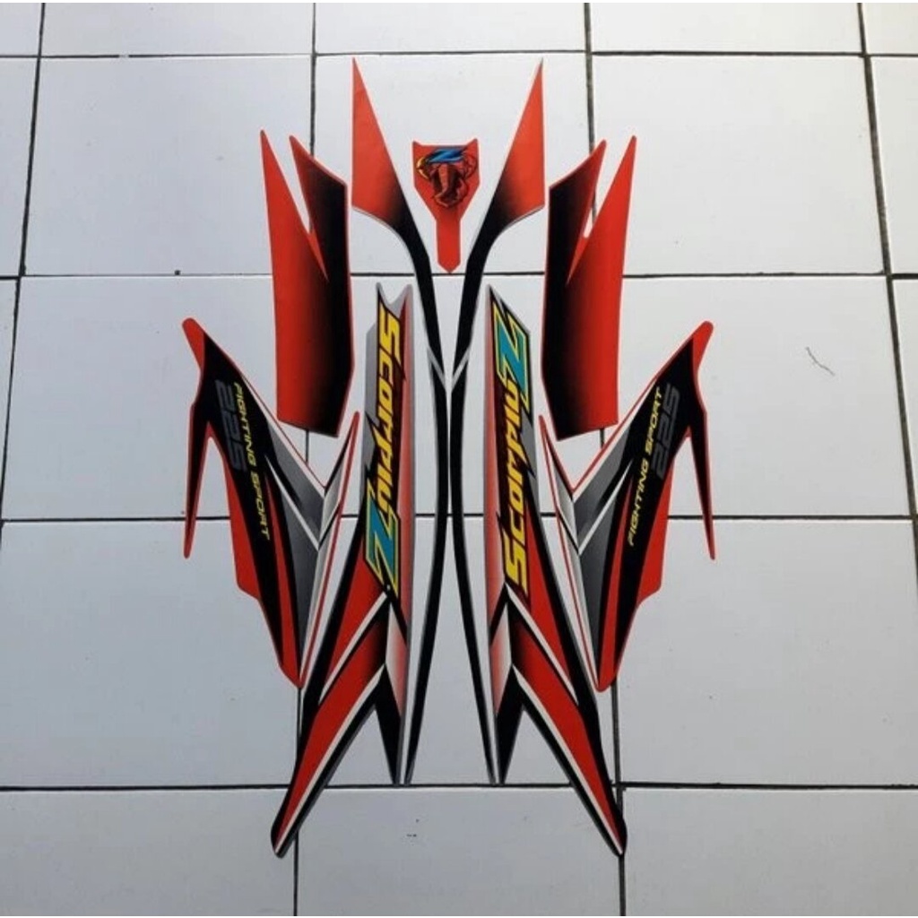 Jual Stiker striping Yamaha Scorpio Z 2005 silver oren | Shopee Indonesia