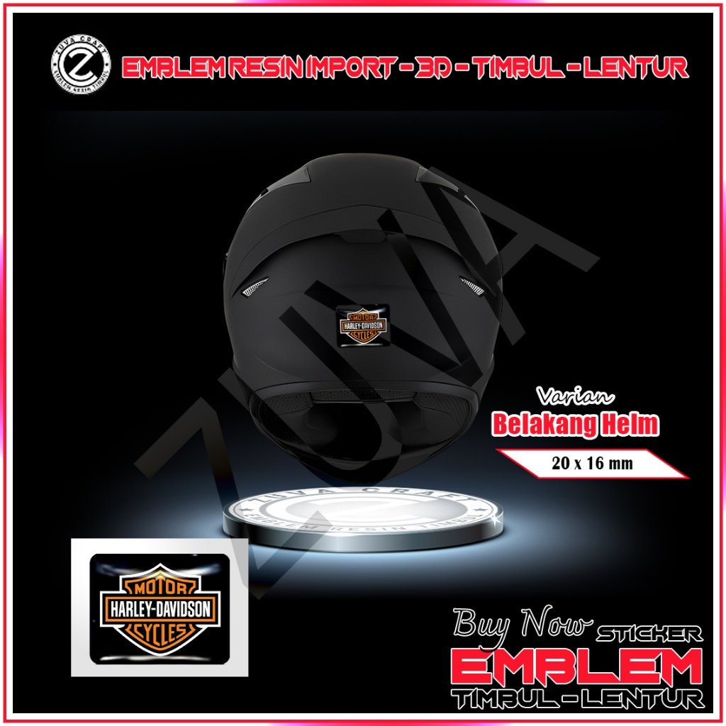 Jual STIKER BELAKANG HELM 3D LOGO HARLEY MOTOR EMBLEM TIMBUL MOTOR HELM ...