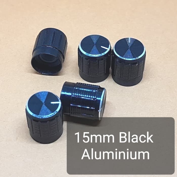 Jual Black Knob / Button Aluminium 15mm Utk Potensio | Shopee Indonesia