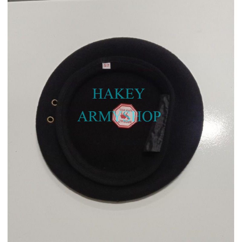 Jual Baret hitam camel merah super woll baret kavaleri baret Mabesad ...