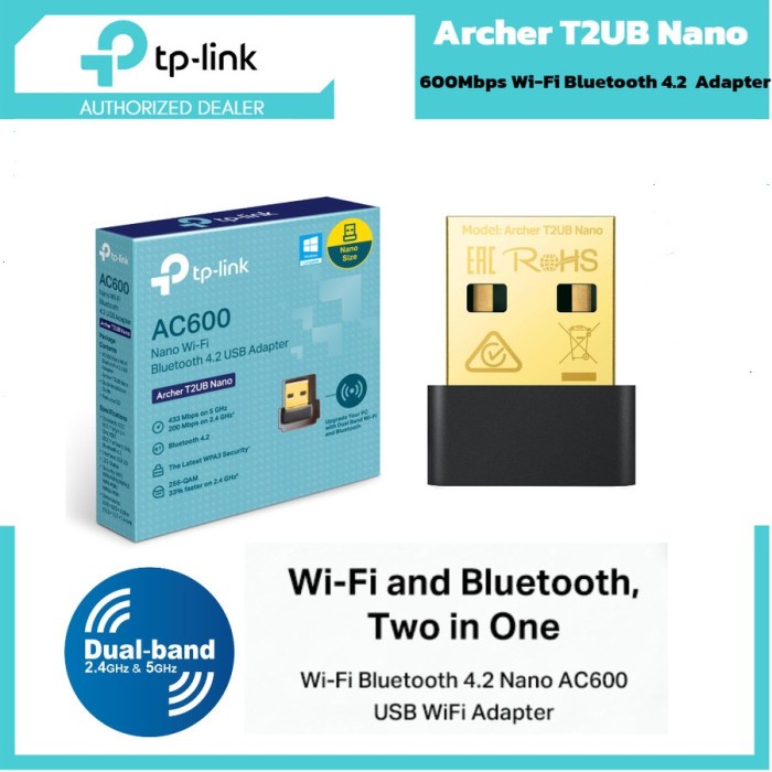 Jual Wireless Adapter Tp-Link Archer T2UB Nano 600Mbps Wi-Fi Bluetooth ...