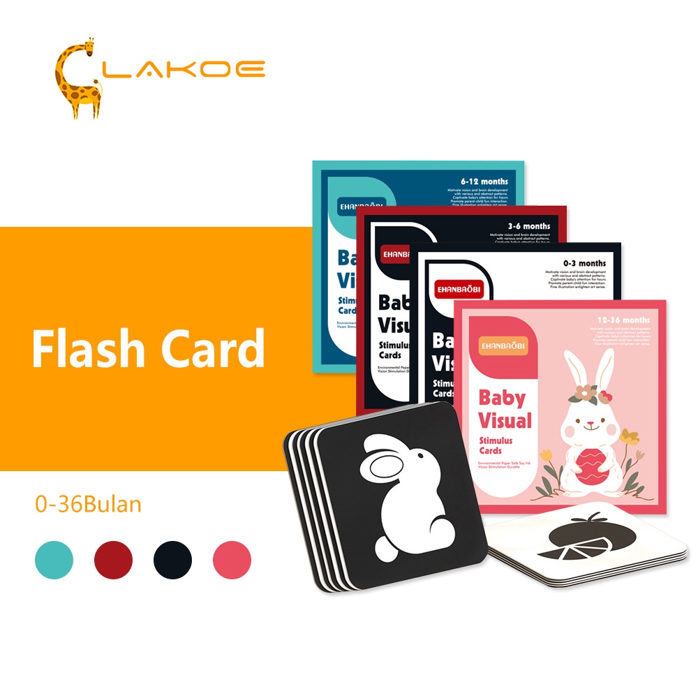 Jual LAKOEOFFICIALMALL Mainan Kartu Stimulasi Visual Bayi Pendidikan ...
