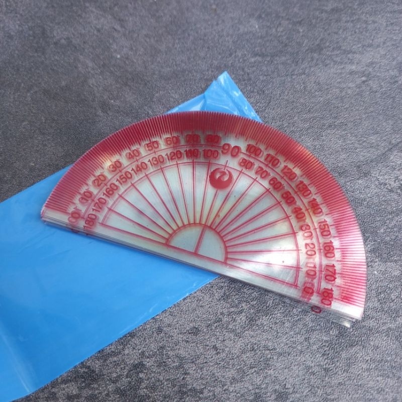 Jual isi 12 BUSUR 180 °/Penggaris Busur/mika busur/penggaris plastik ...