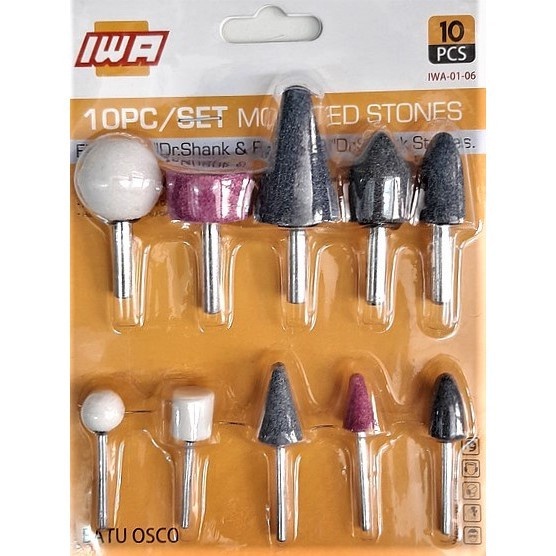 Jual IWA Mata Mesin Bor Tuner Botol Mounted Stone Set Batu Osco 10pcs 3 ...
