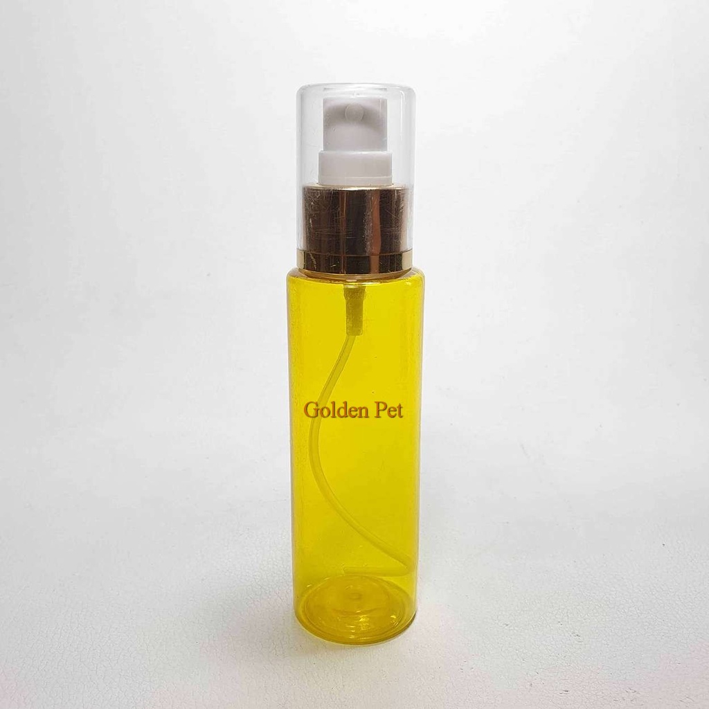 Jual Botol Pet 100 Ml Rf Panjang Kuning Tr Gold Spray Boston Round ...