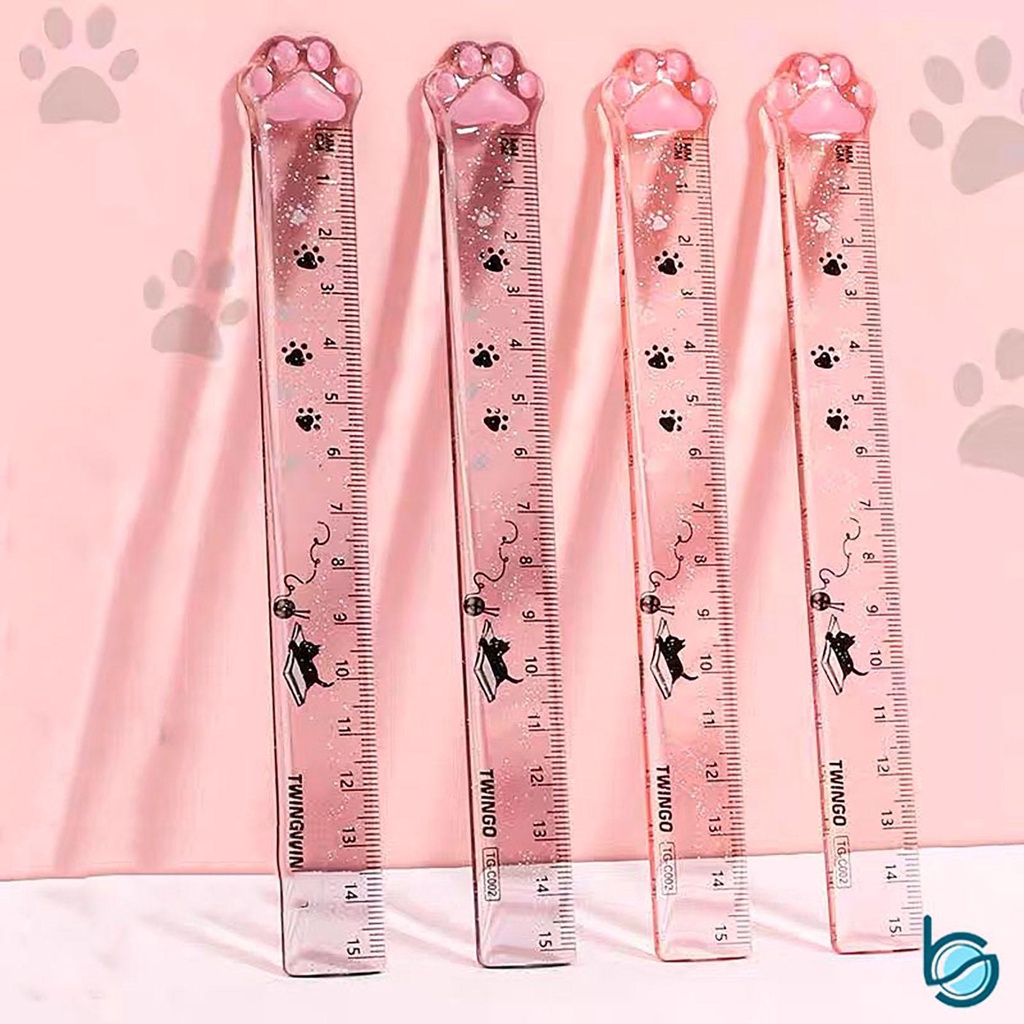 Jual Penggaris Lucu Bentuk Ujung Kaki Kucing/Cute Cat Paw 15 Cm Ruler ...