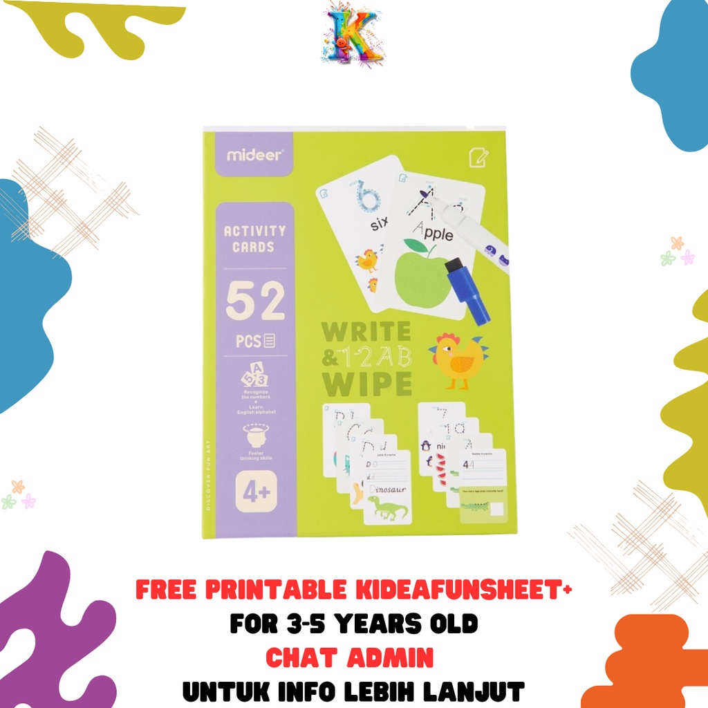 Jual Mideer Write & Wipe Cards Wipe & Clean Activity Dot to Dots ...
