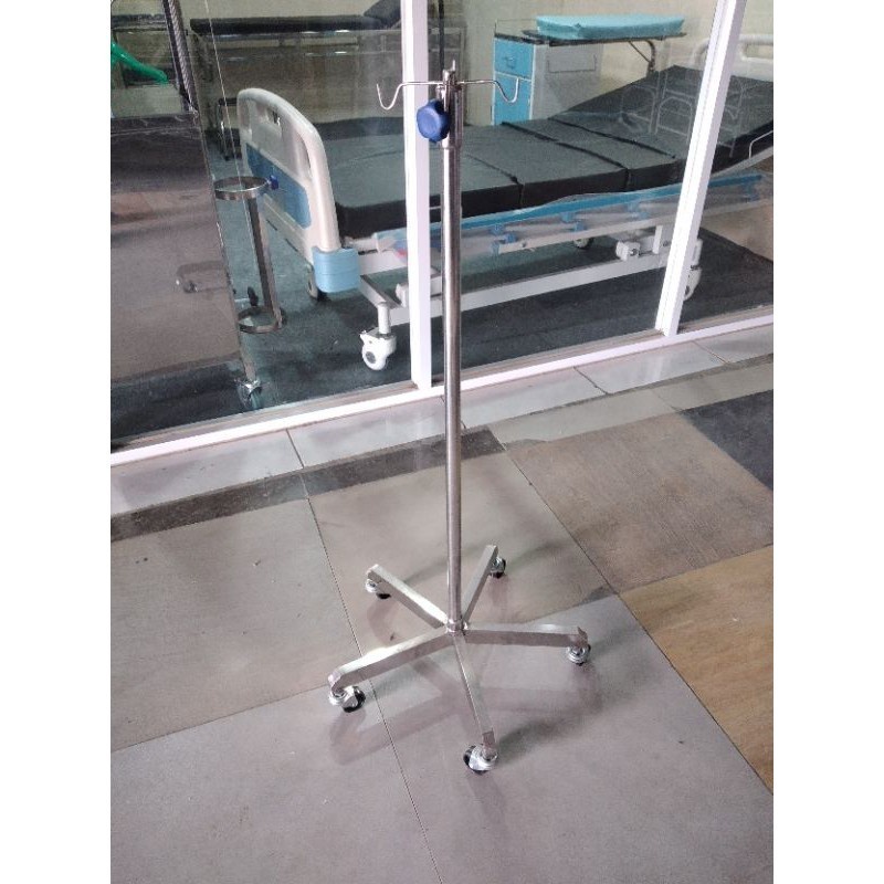 Jual Tiang Infus Kaki 5 Roda Standard Full Stainless Steel | Shopee ...