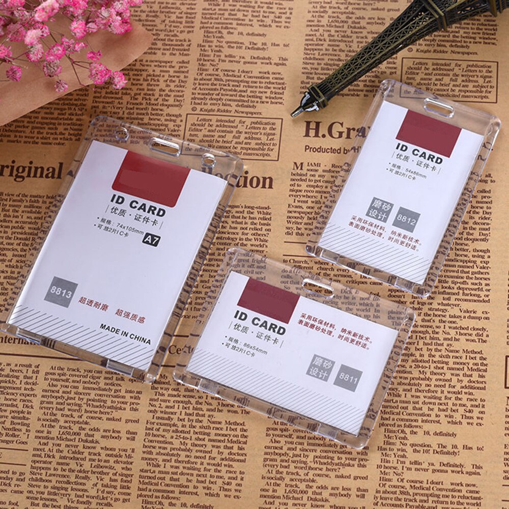 Jual Name Tag Holder Id Card Acrylic Id Card 2 sisi Tempat Kartu Id ...