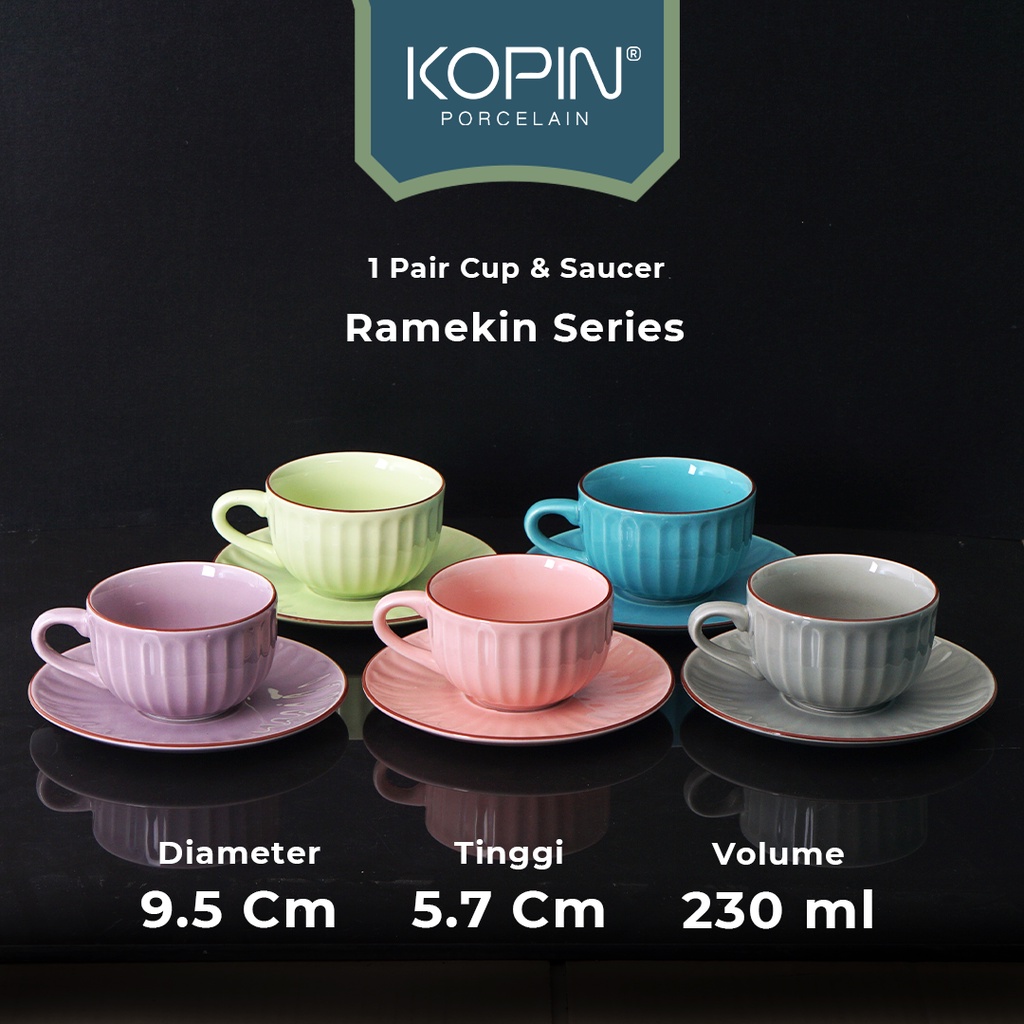 Jual KOPIN Cangkir Kopi/Teh Ramekin Keramik Porcelain Warna Polos 1 ...