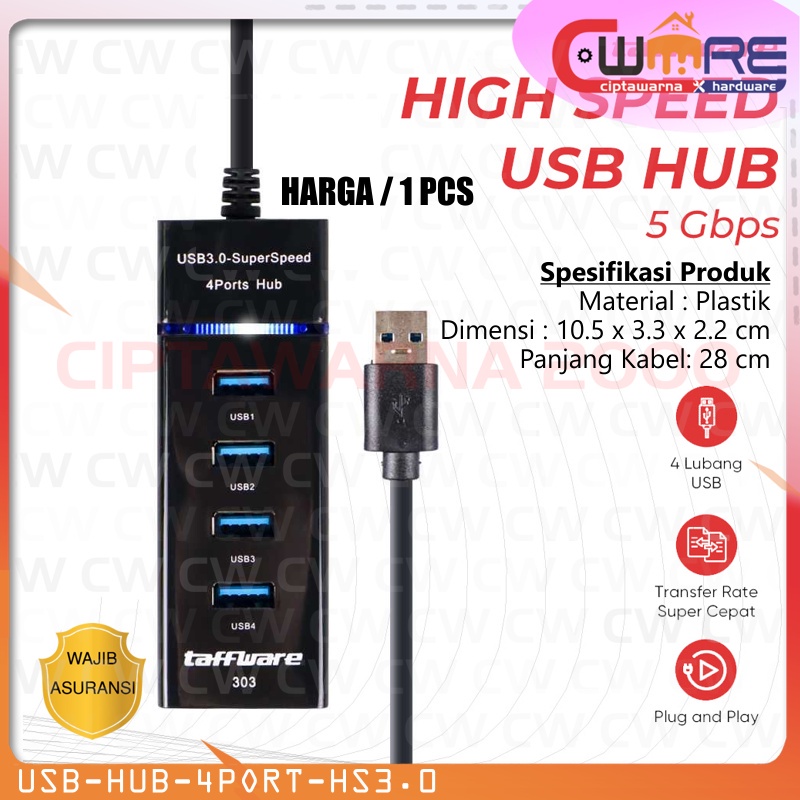 Jual USB HUB 3.0 Hub 4 Port + Kabel USB High Speed Adapter - BDB ...