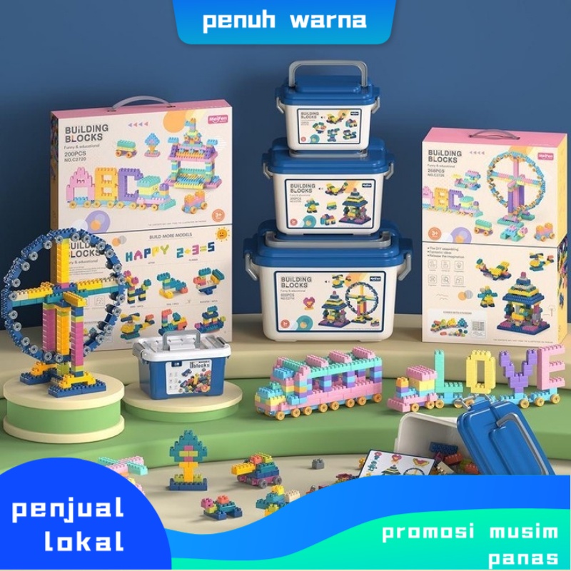 Jual 【Local Delivery 】 Mainan Brick Balok Susun Anak DIY 520pcs Bahan ...