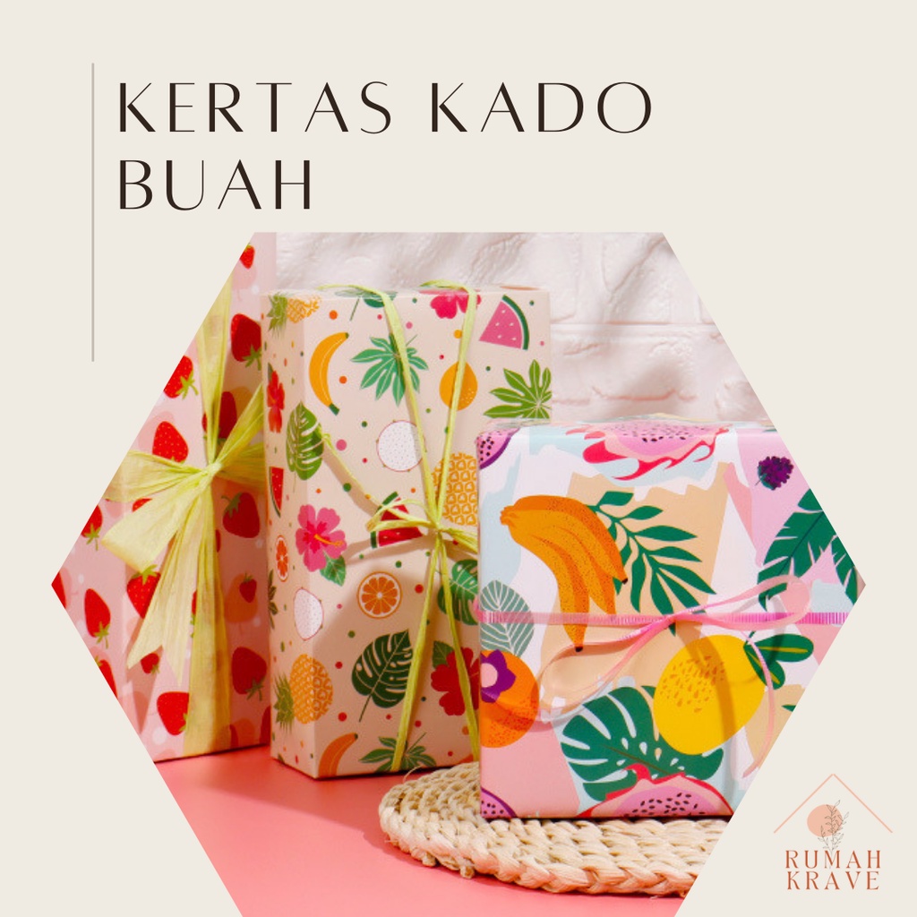 Jual RUMAH KRAVE - Kertas Kado Buah Fruit Ulang Tahun Hadiah Tropical ...
