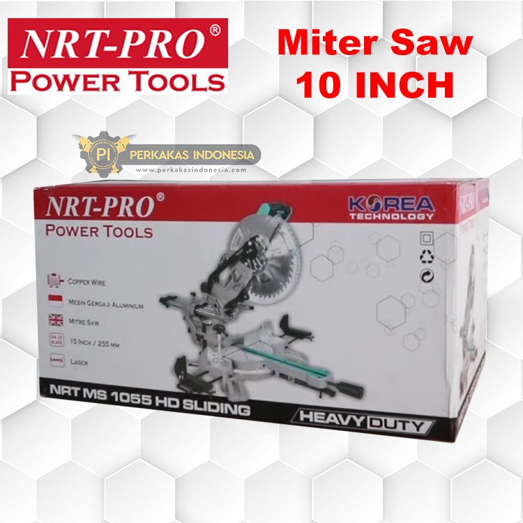 Jual Mesin Miter Saw NRT PRO MS 1055 10 Inch Sliding Laser Mesin ...