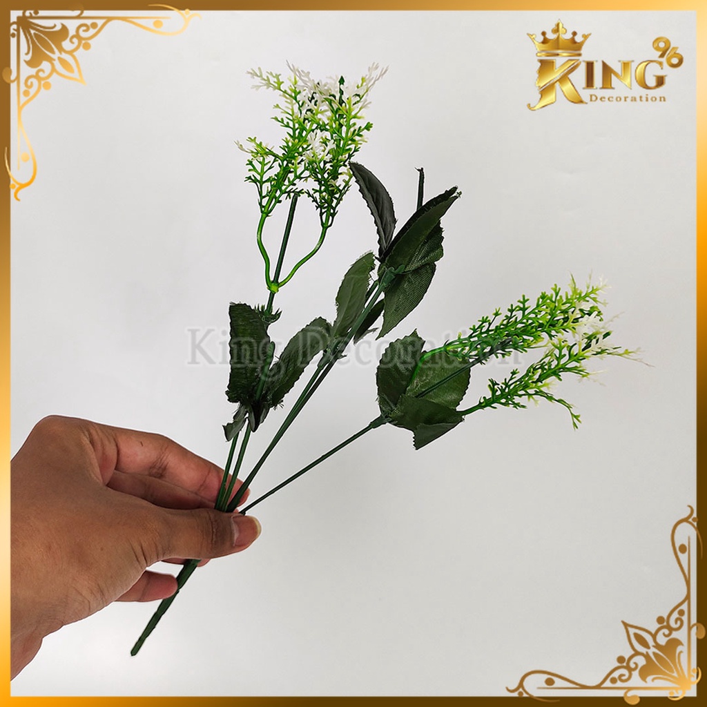 Jual 1 Lusin (12 pcs) Tangkai Bunga Lengkap Daun dan Asesories cabang 7 ...