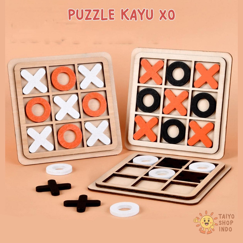 Jual TAIYO Puzzle Kayu XO Tic Tac Toe Game Wooden Wood Jigsaw Sensory ...