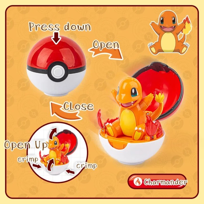 Jual MAINAN POP UP ACTION FIGURE POKEMON TOY PIKACHU POKEBALL SET ...