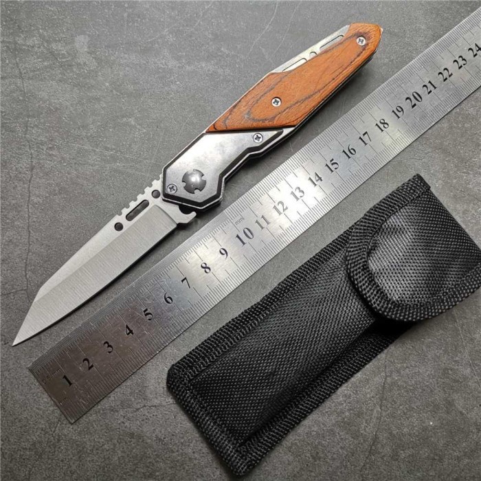 Jual Alat Potong Camping Lipat Survival Tactical Knife EDC 200mm 57HRC ...