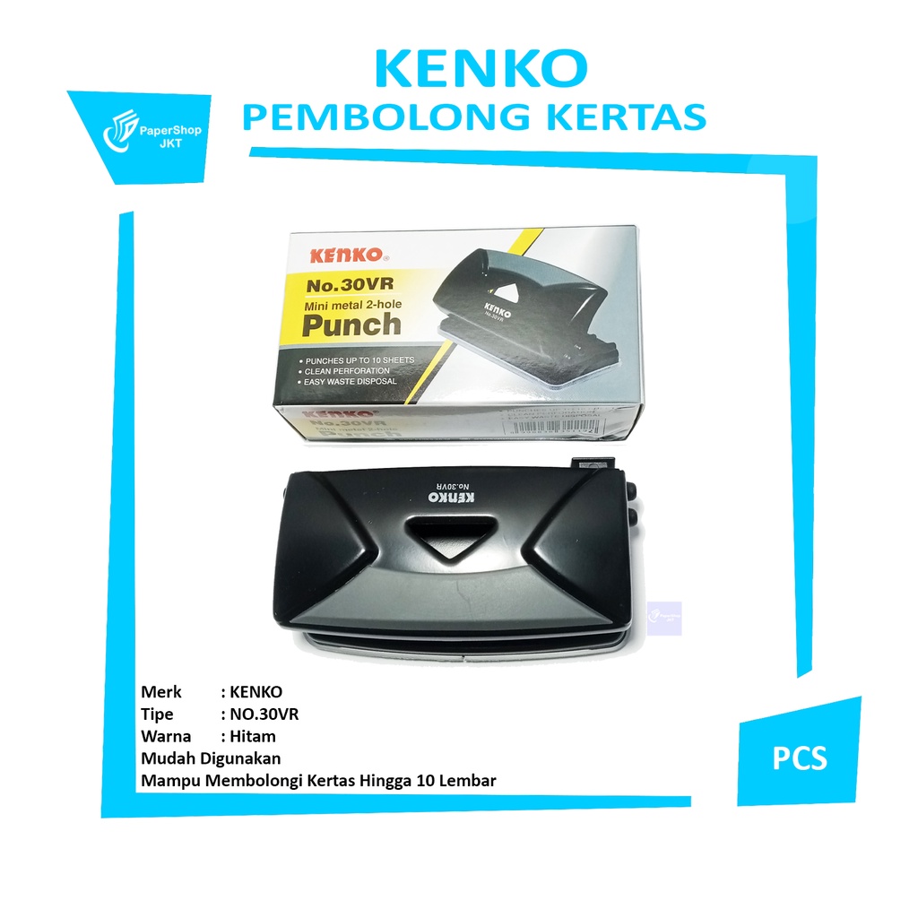Jual KENKO - Pembolong Punch No.30VR Mini Metal 2-Hole - Pcs | Shopee Indonesia