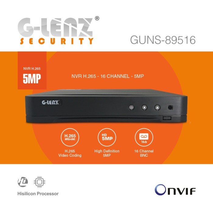 Jual GLENZ SECURITY CCTV NVR 16CH 5MP (GUNS 89516) | Shopee Indonesia