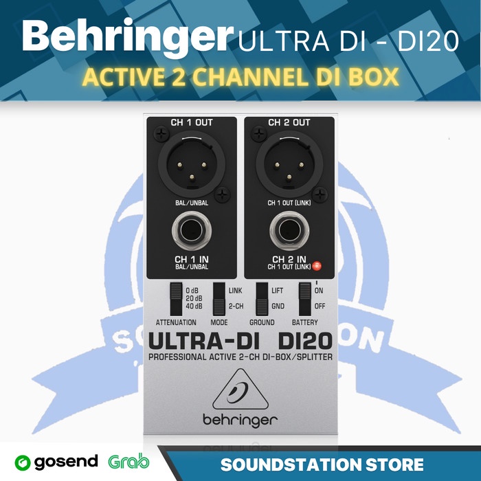 Jual BEHRINGER ULTRA DI - DI20 Active 2 Channel DI Box / Splitter ...