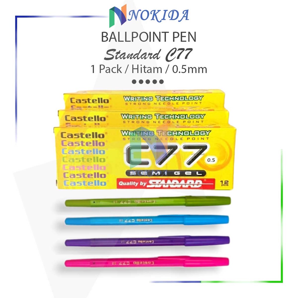 Jual Nokida Ballpoint Standard C77 [1 Pak] / Pena Hitam 1 Lusin ...