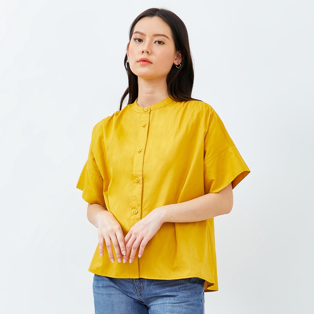Jual Emba Ladies-Blouse Wanita Lengan Pendek warna Yellow - Charlote ...