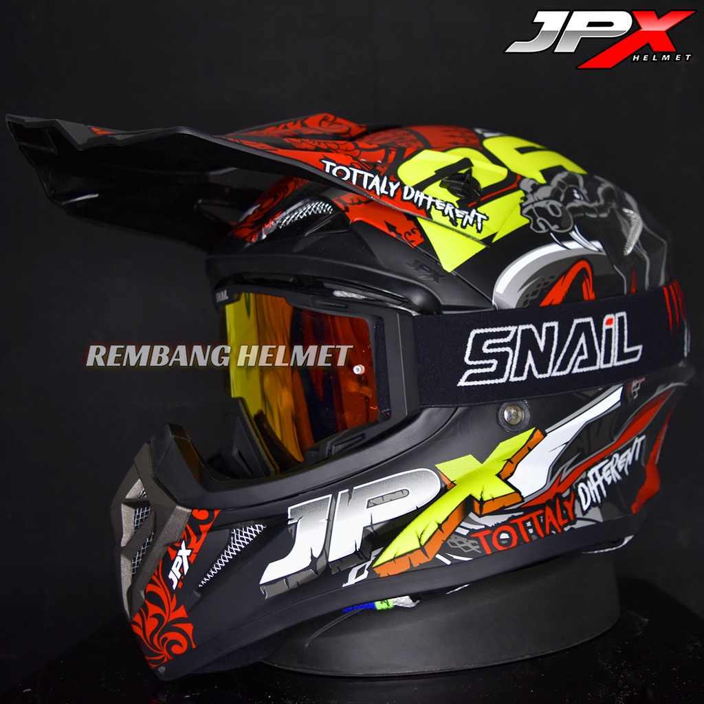 Jual HELM JPX CROSS FOX1 X16 SUPER BLACK DOFF PAKET GOOGLE SNAIL ...