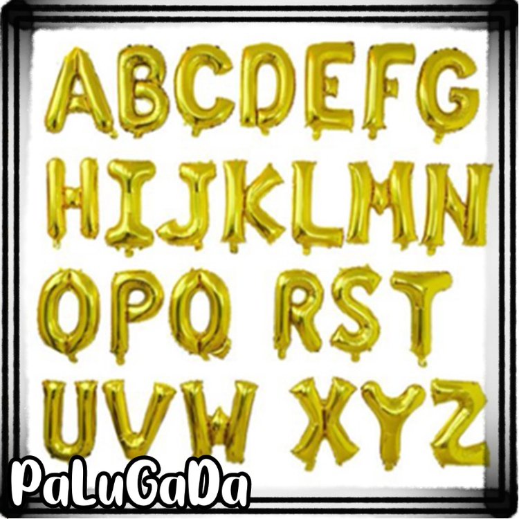 Jual PaLuGaDa - BALON HURUF 40 CM GOLD - Ballon Foil A-Z Pesta Balloon ...