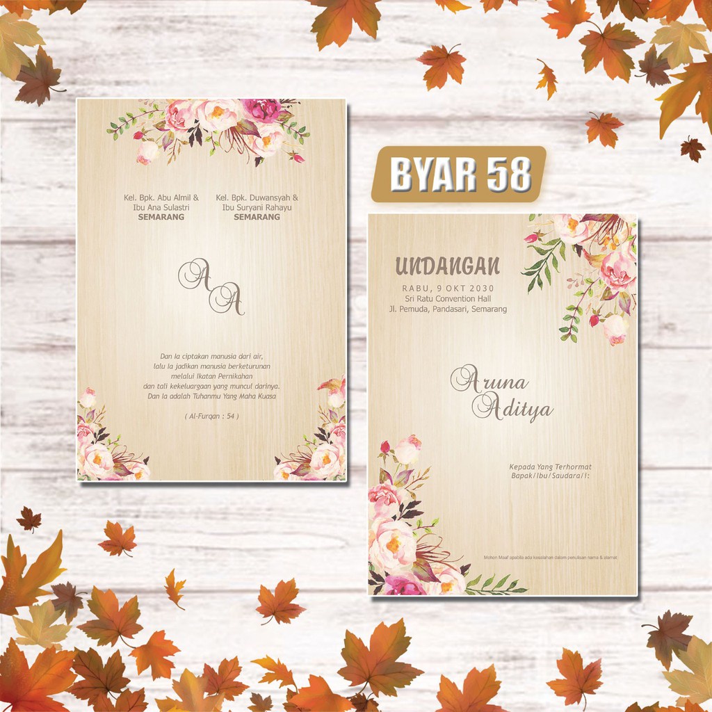 Jual BYAR 58 Blanko Undangan | Blangko Undangan | Undangan Murah ...