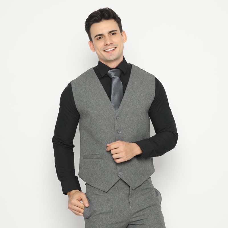 Jual Code Male Rompi Vest Pria Abu Lite WoolTouch Slimfit | Shopee ...