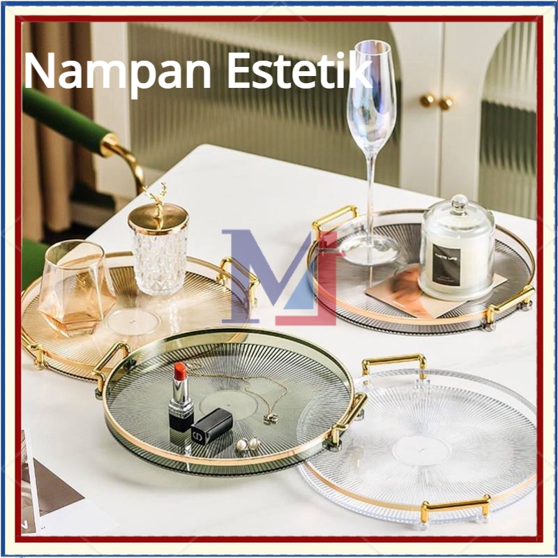 Jual 【COD】Nordic Luxury Tray/Nampan Akrilik Mewah/Tray Transparan Bulat ...