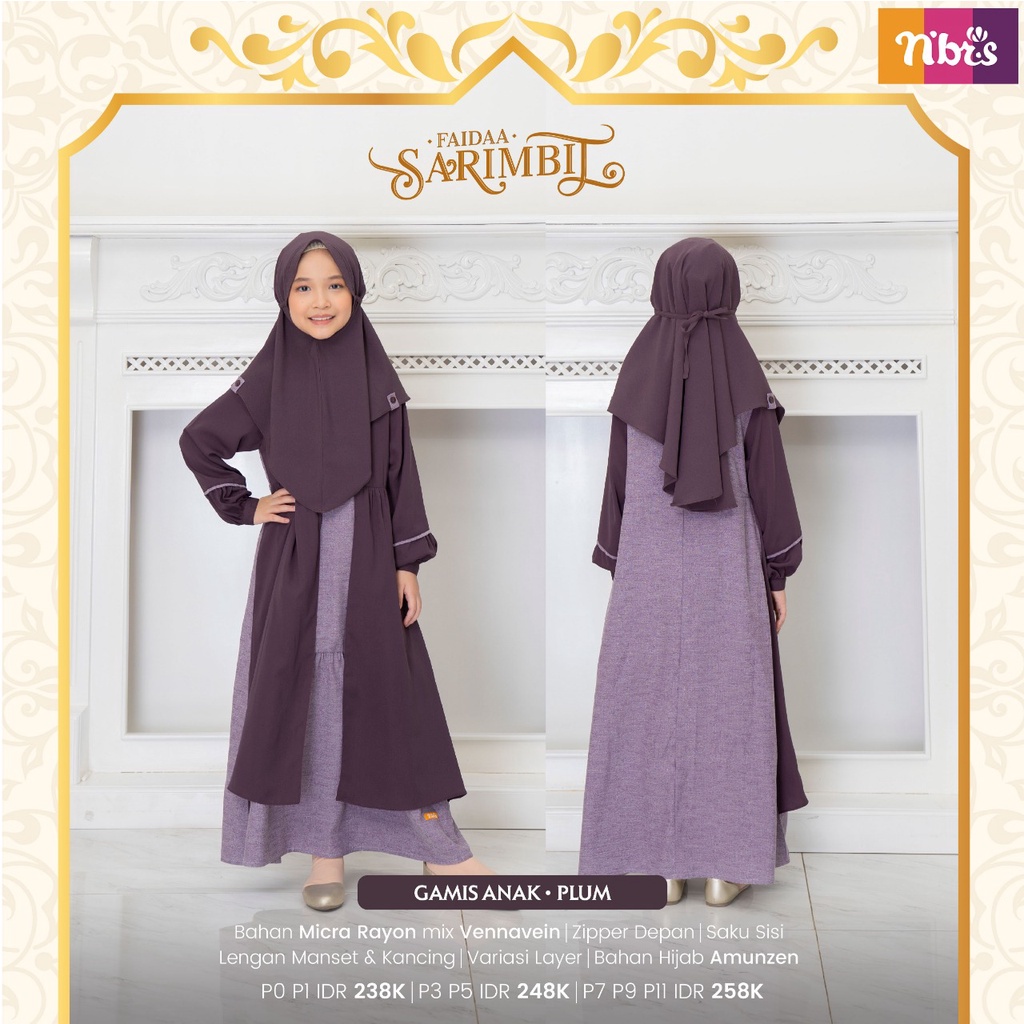 Jual NBRS FAIDAA Sarimbit Gamis Anak Bahan Micra Rayon Mix Vennavein ...