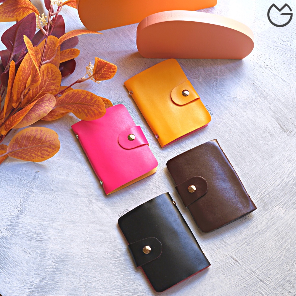Jual Card Holder Dompet Kartu Kulit Warna Warni Card Holder Simple ...