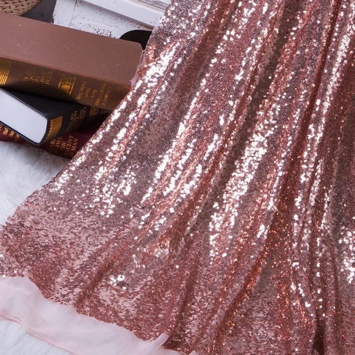 Jual New Trend Kain sequin ROSE GOLD / background sequin / kain seribu ...