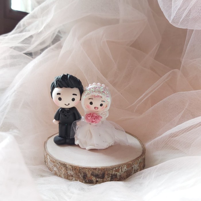 Jual Miniatur boneka pengantin wedding doll couple hiasan terarium ...