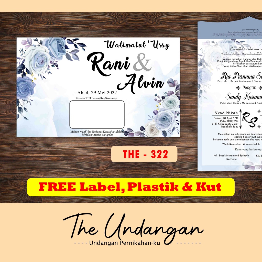 Jual Undangan pernikahan bahan briefcard 200 gsm model semi amplop THE ...