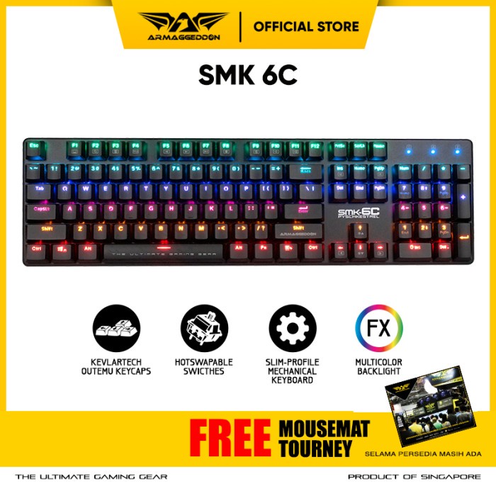 Jual Armaggeddon SMK 6C Mechanical Gaming Keyboard Outemu Blue Switch ...