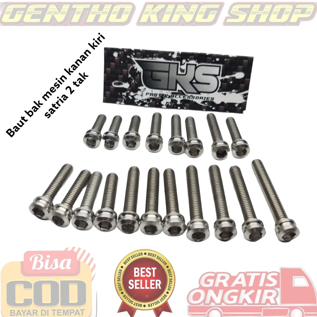 Jual BAUT BAK MESIN KANAN KIRI SATRIA 2 TAK SET STAINLESS CUSTOM PROBOLT | Shopee Indonesia