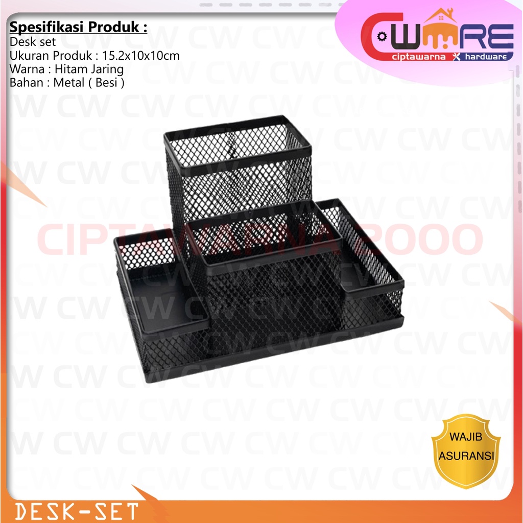 Jual Memo Holder Panjang 3 Sekat Desk Set Organizer Tempat Pensil Meja ...