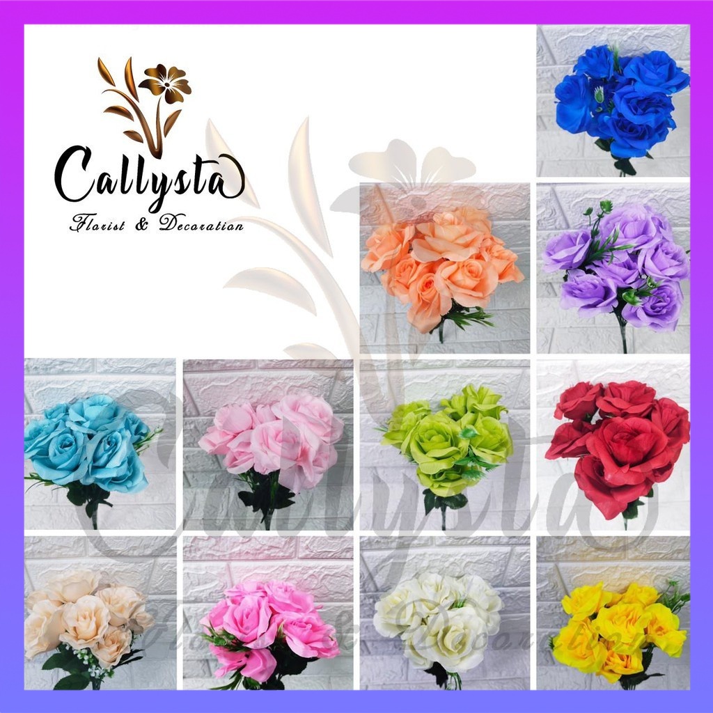Jual BUNGA MAWAR ROSE JEPANG MURAH CABANG 5 ARTIFICIAL ROSE SJ PREMIUM ...