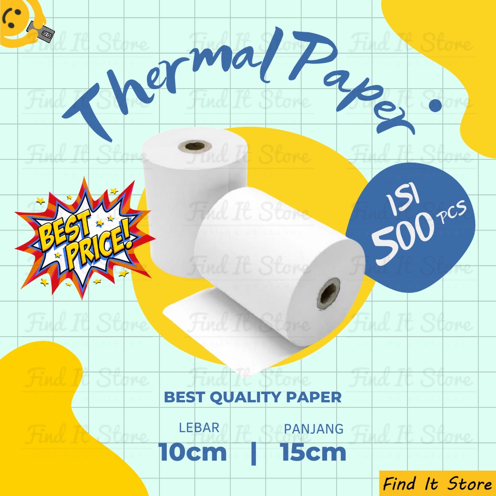 Jual Kertas Stiker Thermal 500pcs Ukuran A6 (100x150) | Kertas Print ...