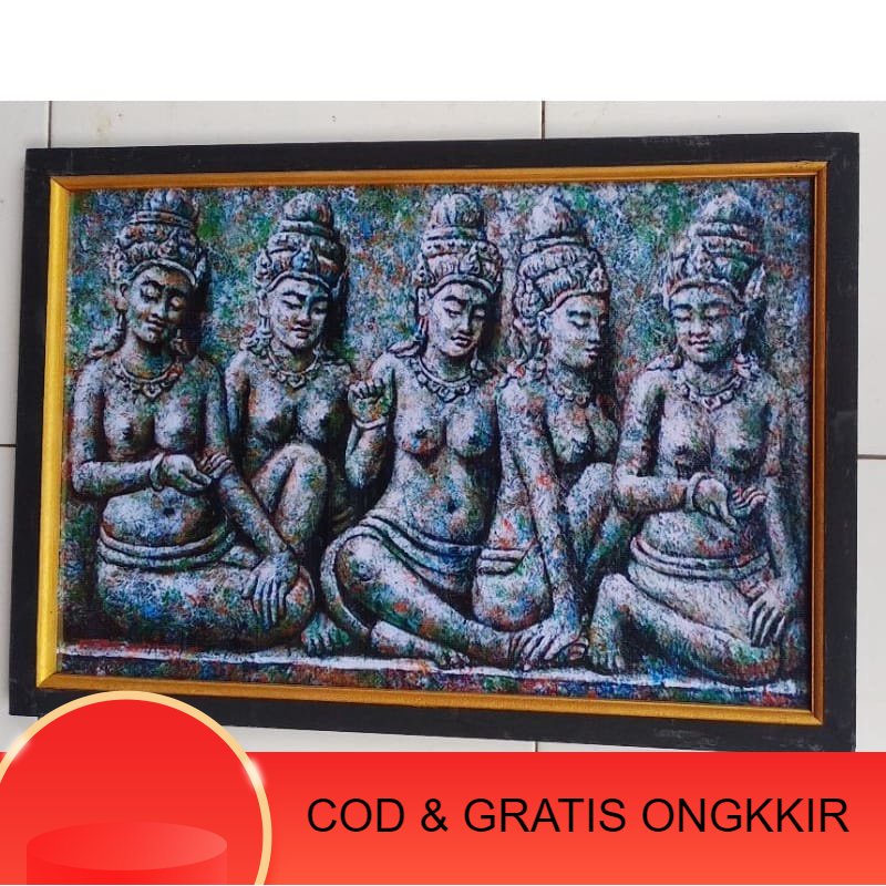Jual Lukisan murah poster murah hiasan dinding gambar ukiran batu candi ...