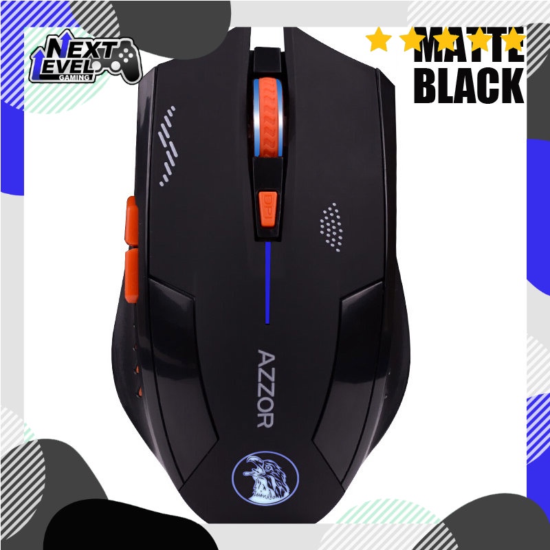 Jual AZZOR Mouse Gaming Wireless Rechargeable USB 2400 DPI 2.4G ...