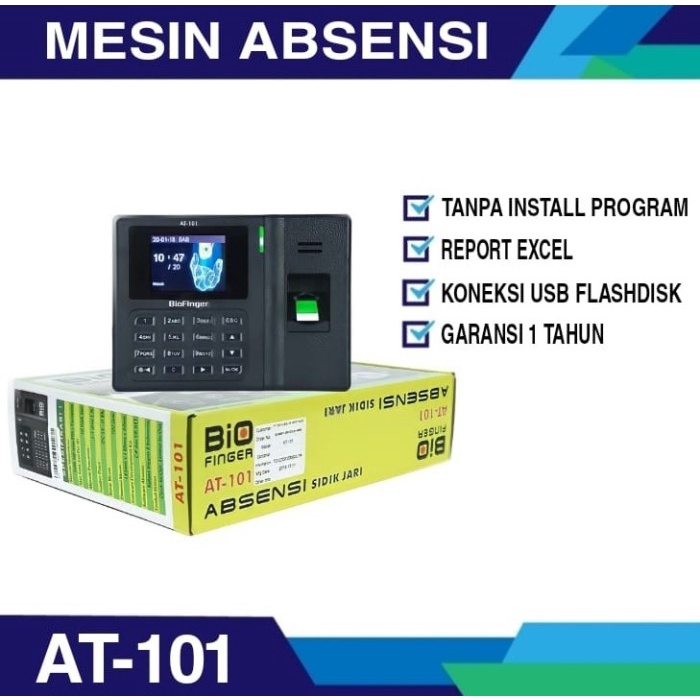 Jual MESIN ABSENSI SIDIK JARI REPORT EXCEL BIO FINGER AT 101 GARANSI 1 ...